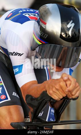 Remco Evenepoel final Time Trial Tour de France 2024 Nice 3rd overall Stock Photo - Alamy