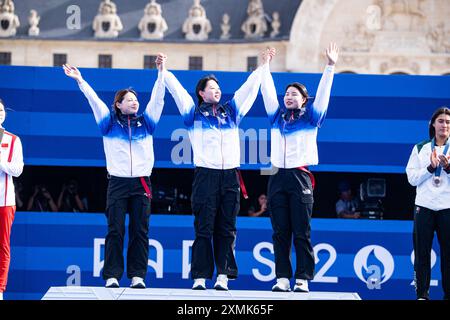 Hunyoung Jeon, Sihyeon Lim and Suhyeon Nam of Korea Gold medal, Archery ...