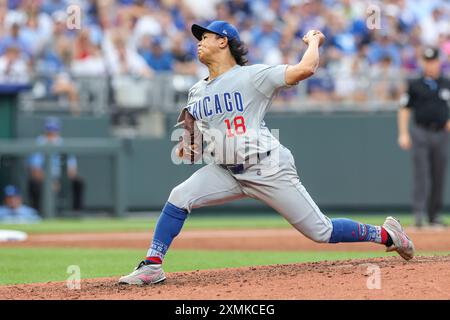 Chicago Cubs pitcher Shota Imanaga throws during the first inning of a ...