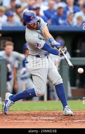 Chicago Cubs' Dansby Swanson bats against the Toronto Blue Jays in a ...