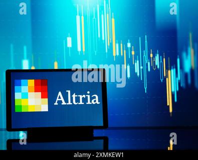 In this photo illustration, the Altria Group company logo is seen ...