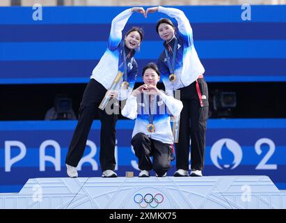 Hunyoung Jeon, Sihyeon Lim and Suhyeon Nam of Korea Gold medal, Archery ...