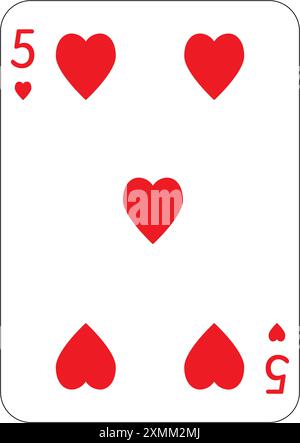 9 of hearts. One playing card, illustration Stock Photo - Alamy