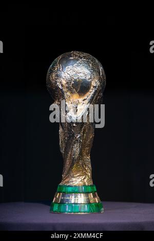 FIFA World Cup Qatar Trophy in Ras Abu Aboud Stadium Qatar Stock Photo ...