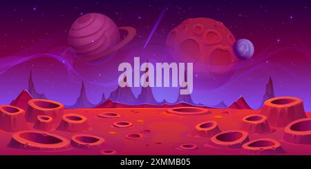 mars planet scene space vector illustration design Stock Vector Image ...