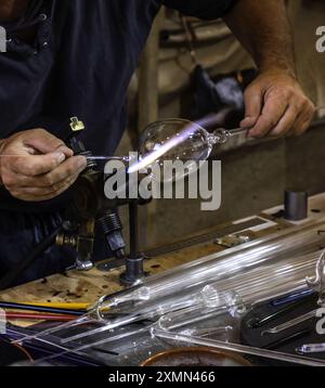 glass blow factory detail of work Stock Photo - Alamy