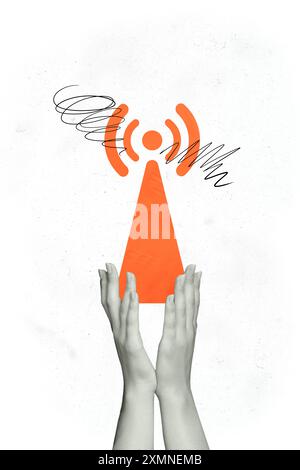 Vertical collage antenna signal network internet connection access ...