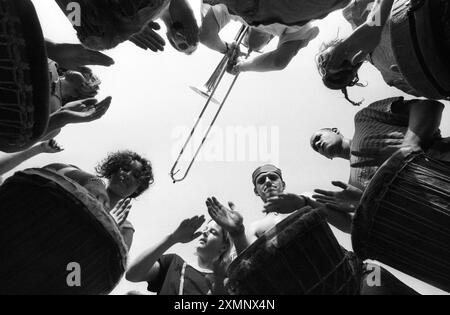 Bongo Players 12 July 1995 Picture by Roger Bamber Stock Photo - Alamy