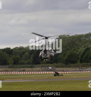 RAF Chinook Display Team demonstrating capabilities of their Boeing CH ...