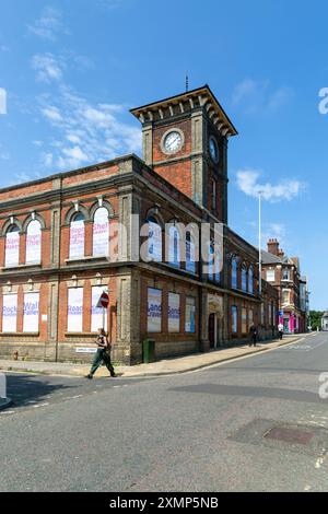 Town Hall municipal building boarded up for redevelopment, Lowestoft ...