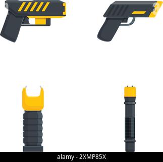 taser gun set cartoon vector illustration Stock Vector Image & Art - Alamy