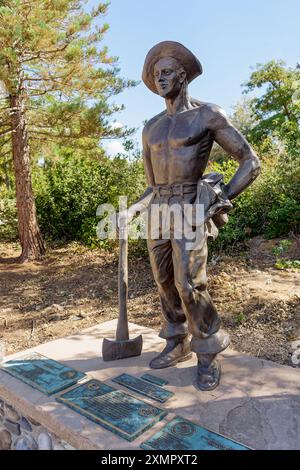 A bronze statue honors Civilian Conservation Corps workers who built ...