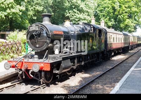 GWR steam locomotive 4277 at Holt station on the North Norfolk Railway ...