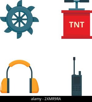 Tnt icons set vector color Stock Vector Image & Art - Alamy