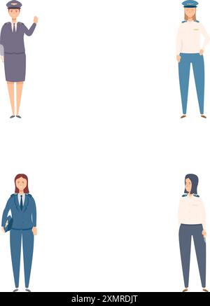 Different professionals. Various occupations in uniform. Isolated ...