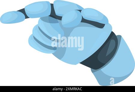 Blue robot hand pointing with index finger, futuristic technology ...