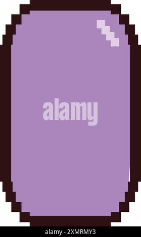 Simple purple pixel art oval shape with a highlight is floating on a ...