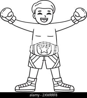 Boxing Boxer Punching Isolated Coloring Page Stock Vector Image & Art ...