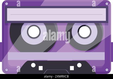 Purple transparent audio cassette tape is playing music. Purple audio ...