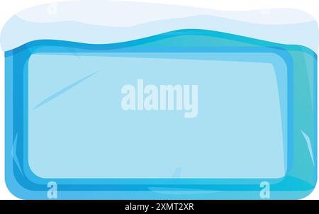 Large rectangular block of ice with a snowdrift forming on its top ...
