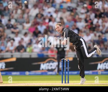 Tom Hartley of Manchester Originals in bowling action during The ...