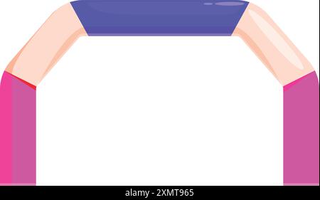 Inflatable pink and purple finish line archway for winners of running ...