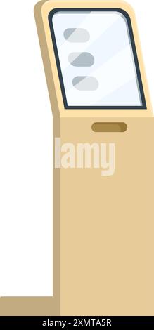 Payment terminal standing on the floor, showing an empty screen ...