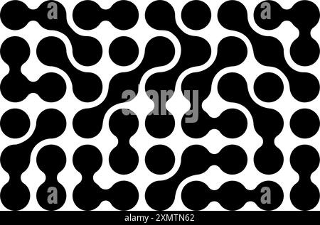 Metaball pattern. Connected liquid drops, organic blobs or morph shapes background. Molecules or ...