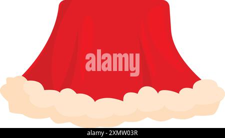 Red silk cloth with folds covering an object, creating suspense and ...