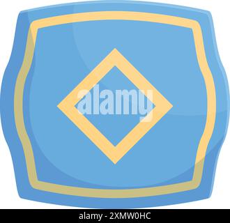 Blue medieval shield with a gold rim is protecting from arrows and ...