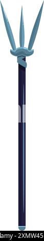 Long medieval military weapon trident with three sharp blades is ...