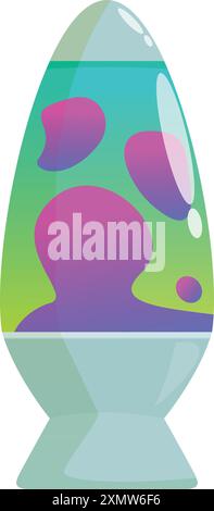 Classic lava lamp with colorful bubbles slowly moving and changing ...