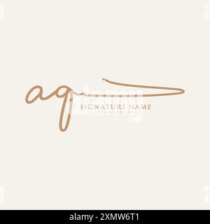 Letter AQ Signature Logo Template Vector Stock Vector Image & Art - Alamy