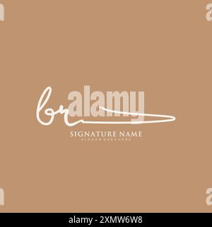 BR Letter Signature Logo Template elegant design logo Sign Symbol ...