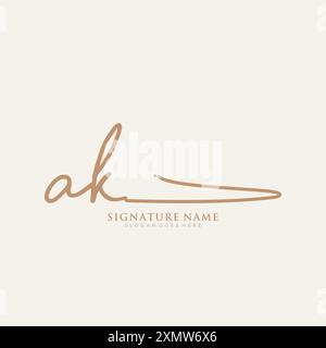 AK Letter Signature Logo Template elegant design logo Sign Symbol ...