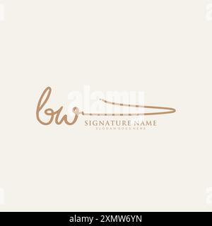 BW Letter Signature Logo Template elegant design logo Sign Symbol ...