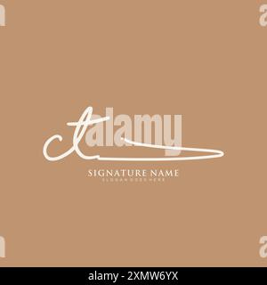 CT Letter Signature Logo Template elegant design logo. Hand drawn ...