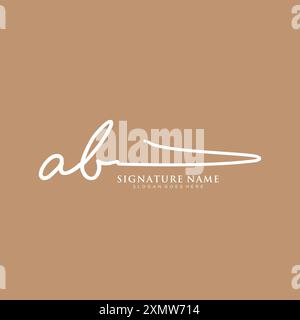AB Letter Signature Logo Template elegant design logo Sign Symbol ...