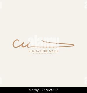 CU Letter Signature Logo Template elegant design logo Sign Symbol ...