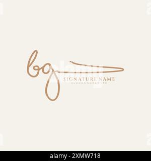 BG Letter Signature Logo Template elegant design logo Sign Symbol ...