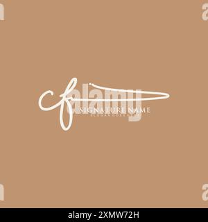 CF Letter Signature Logo Template elegant design logo. Hand drawn ...