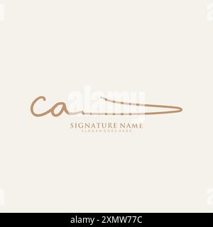C A CA Initial letter handwriting and signature logo. A concept ...