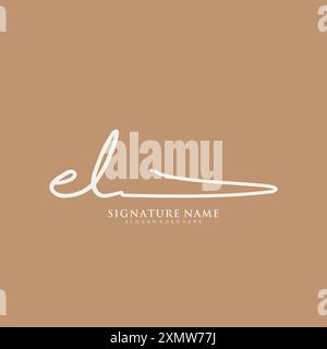 Initial Letter EL Logo - Handwritten Signature Style Logo - Vector Logo ...