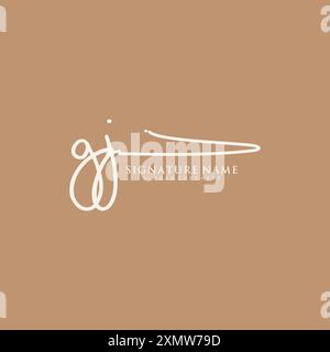 GJ Letter Signature Logo Template elegant design logo. Hand drawn ...