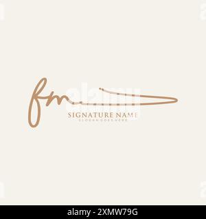Letter FM Signature Logo Template Vector Stock Vector Image & Art - Alamy
