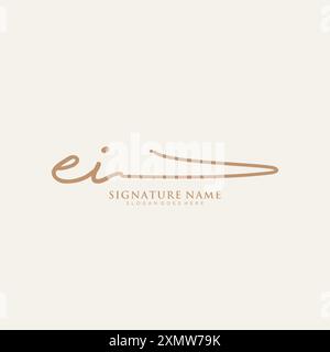 EI Letter initial handwriting logo vector Stock Vector Image & Art - Alamy