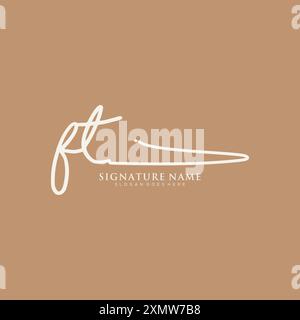 Initial FT logo template with modern frame. Minimalist FT letter logo ...
