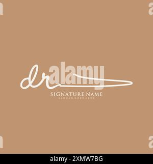 Initial Signature Logo for Letter DR - Vector Logo Template in ...