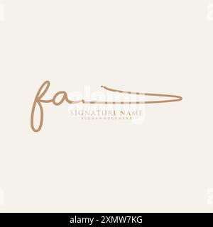 FA Letter Signature Logo Template elegant design logo Sign Symbol ...