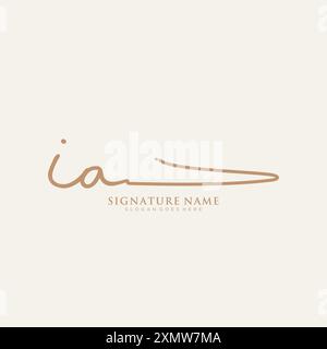 I A IA Initial letter handwriting and signature logo. A concept ...